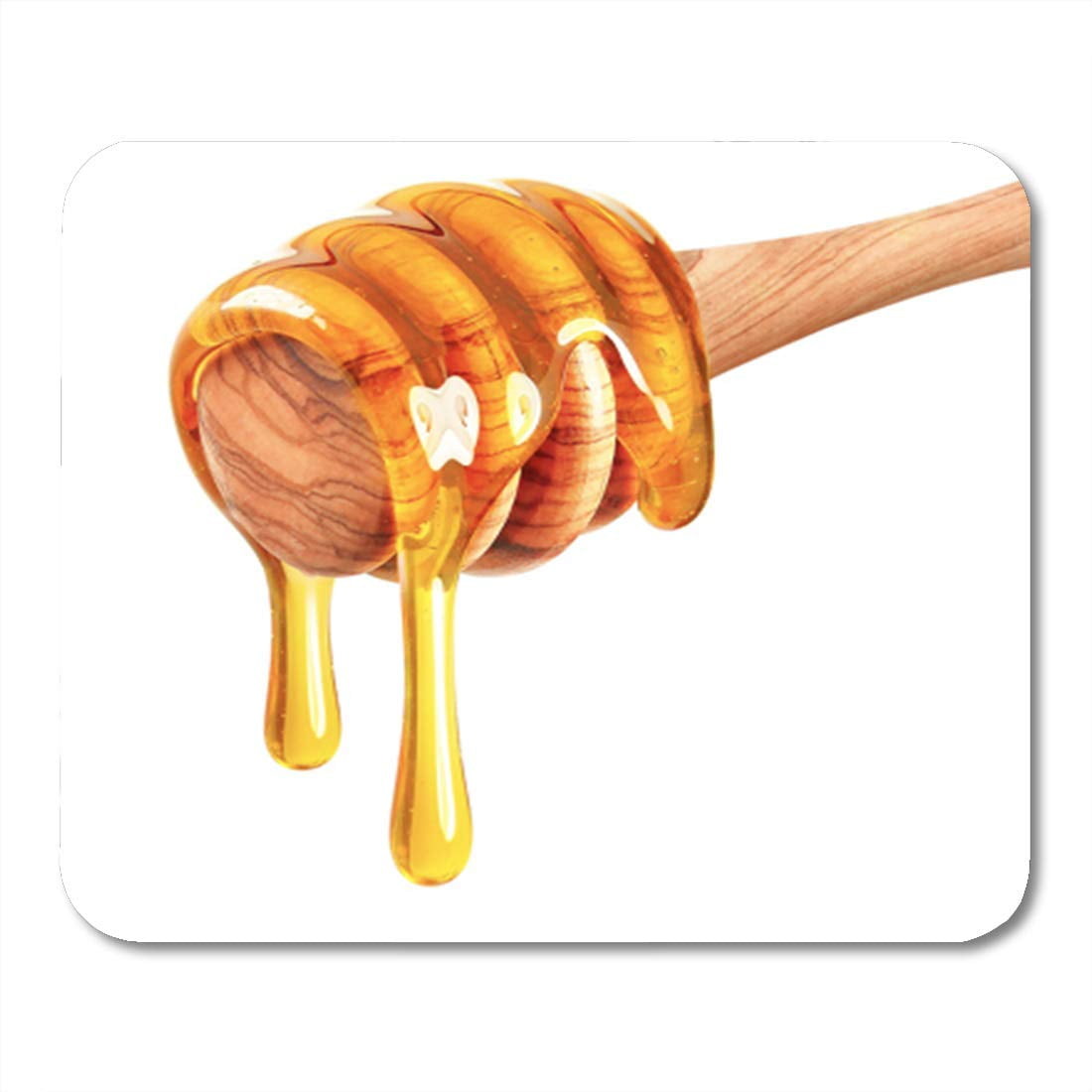 Yellow Dipper Honey Dripping White Orange Drip Stick Drop Mousepad ...