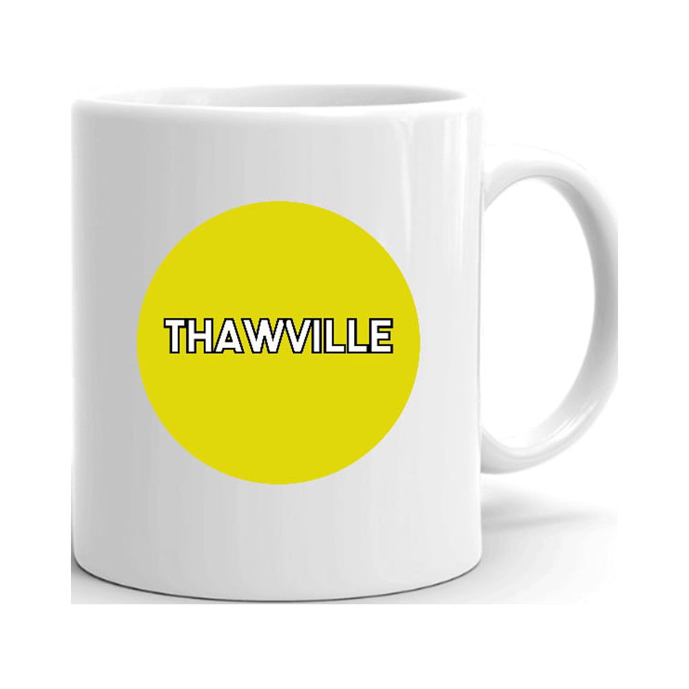 Yellow Dot Thawville Ceramic Dishwasher And Microwave Safe Mug By ...