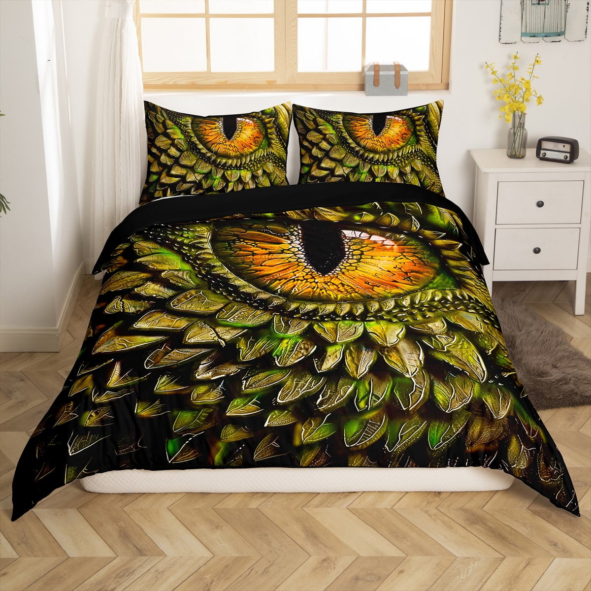 Yellow Dragon Eye Full Bedding Sets for Boys,Antique 3D Dragon ...