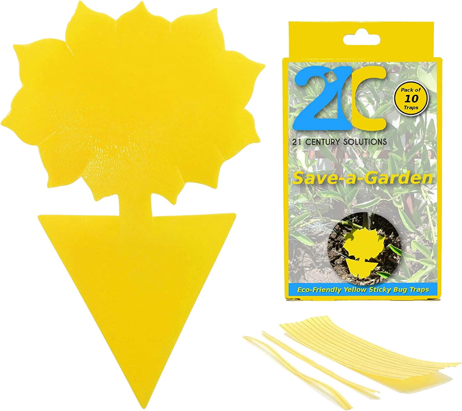 Yellow Dual Sticky Fly Traps (10 Pack) for Fruit Fly Gnat Whiteflies ...