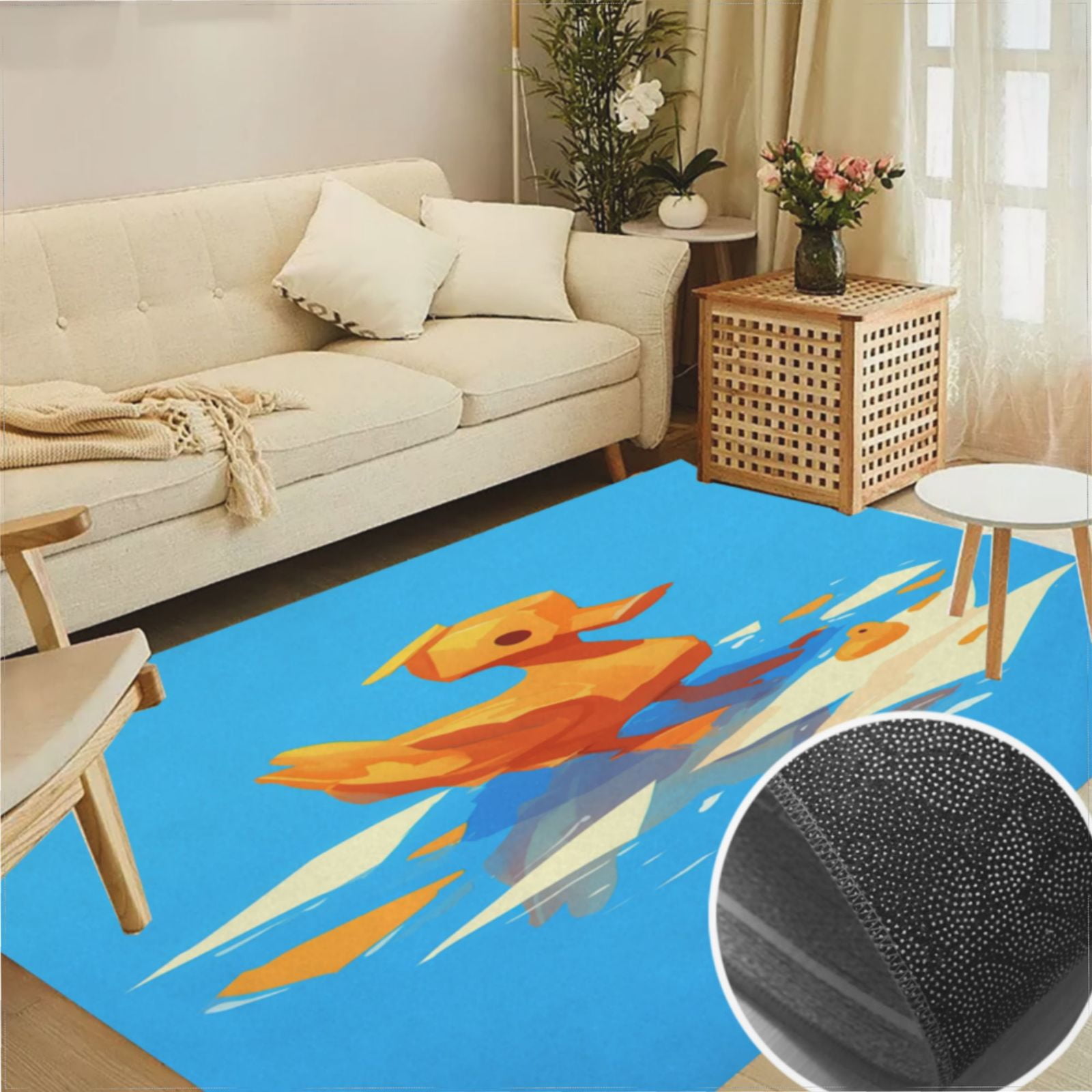 Yellow Duck Adult Home Decor Bedroom Living Room Crystal Velvet Carpet ...