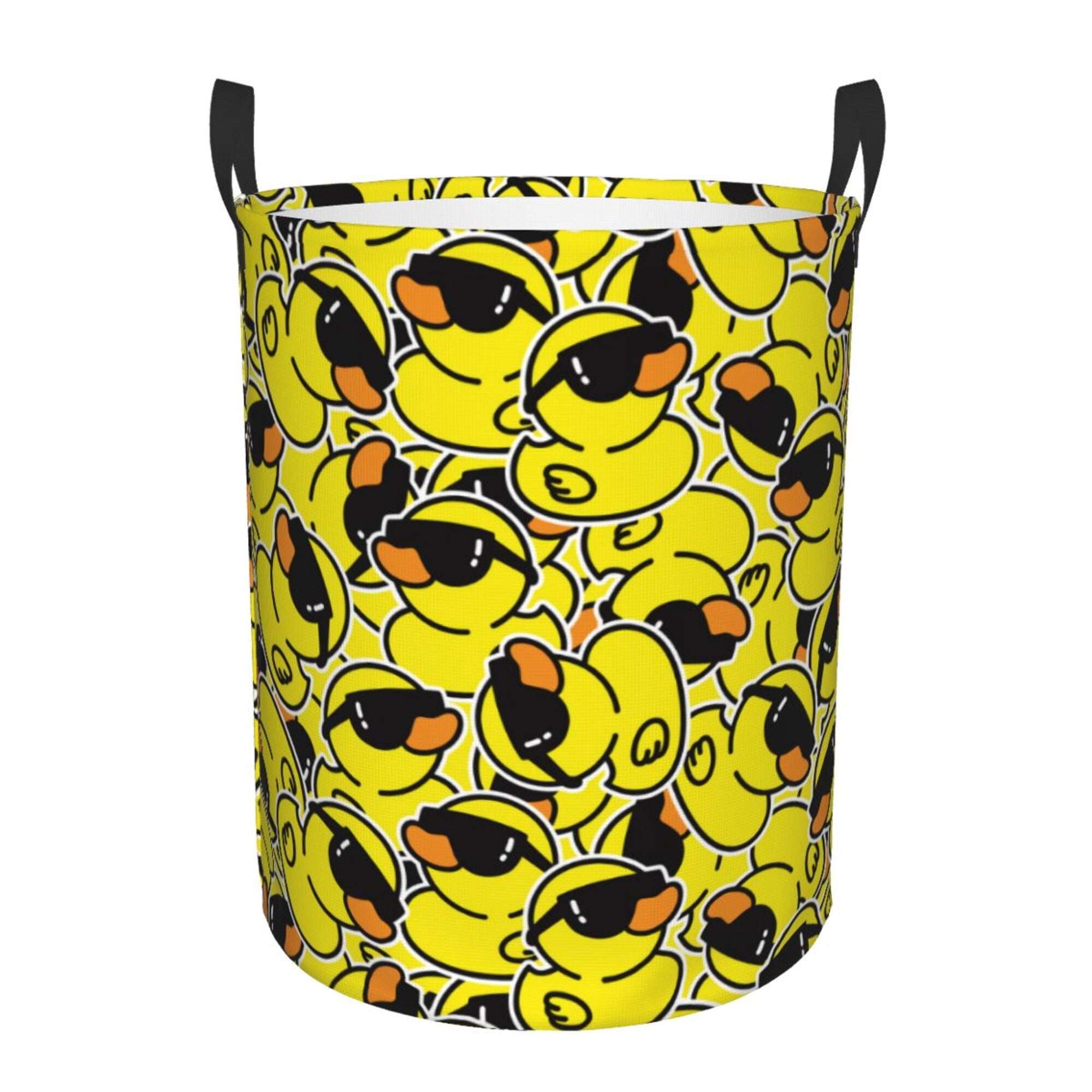 Yellow Duck Sunglasses Circular Laundry Basket (With Handle) Waterproof ...