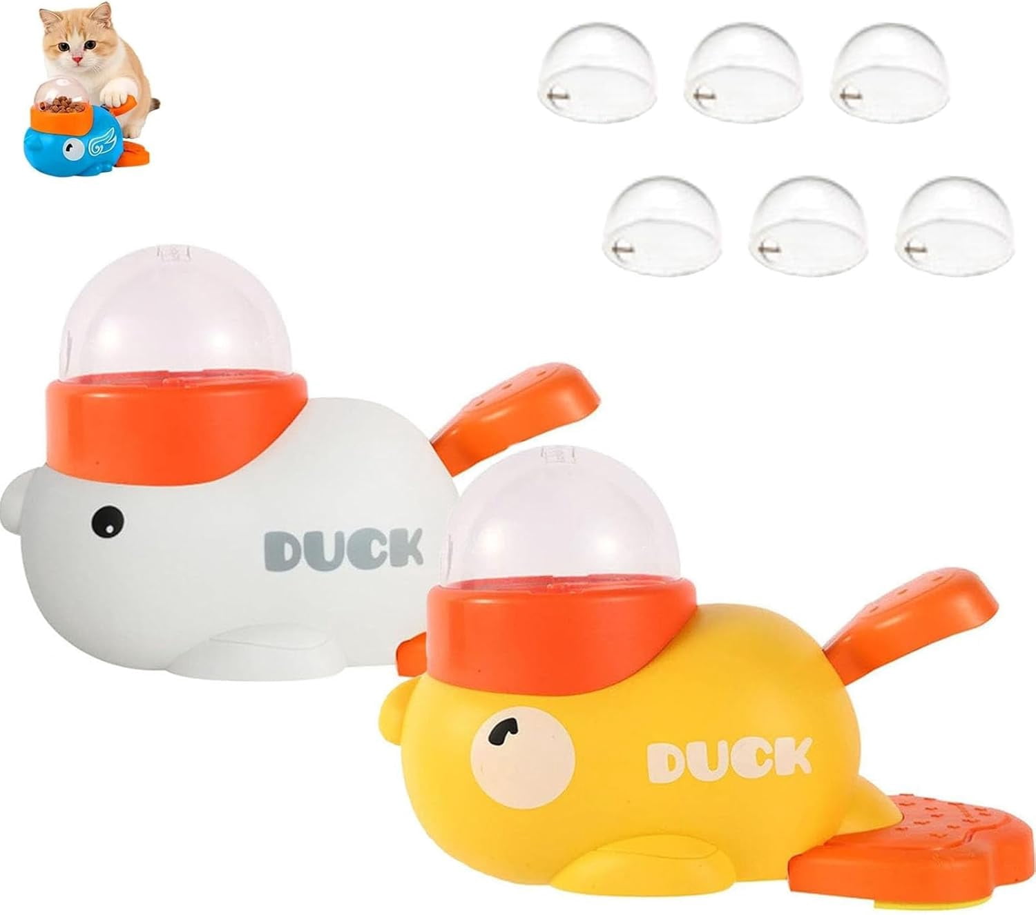 Yellow Duck Treat Dispenser, 2026 Upgrade 2-in-1 Dog Interactive Treat ...
