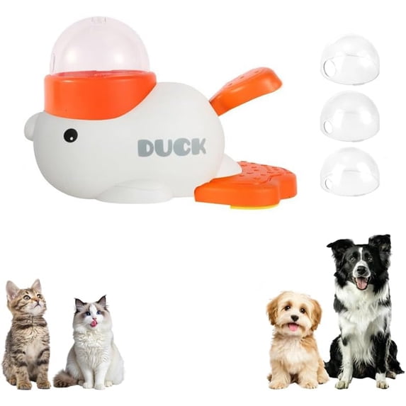 Yellow Duckie Feeder Toy with 3 Food Outlet Sizes for Cat Dog, 2026 ...