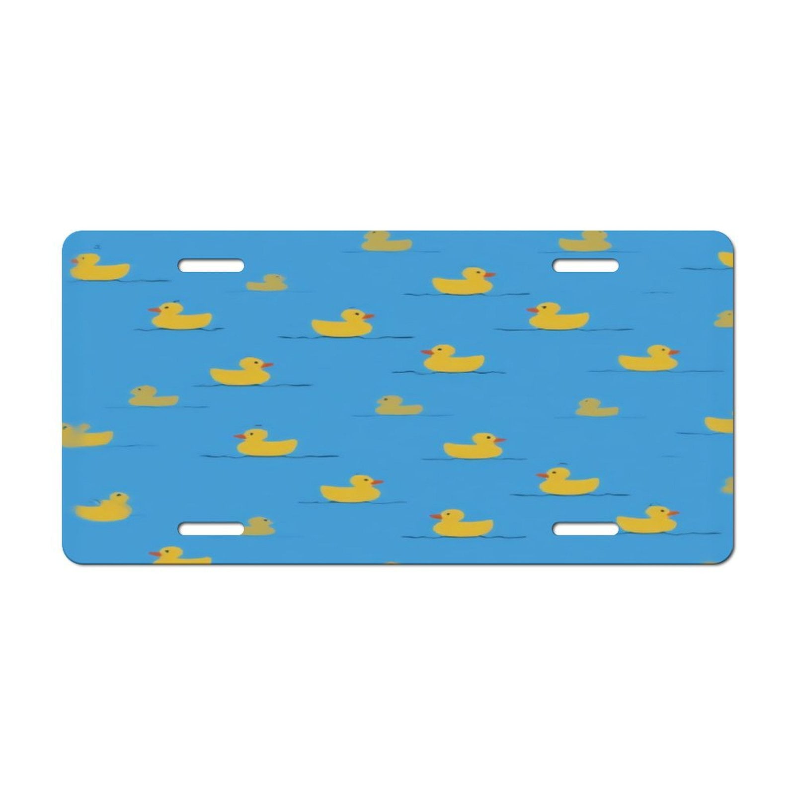 Yellow Ducks on Blue Background License Plate Lightweight Aluminum ...
