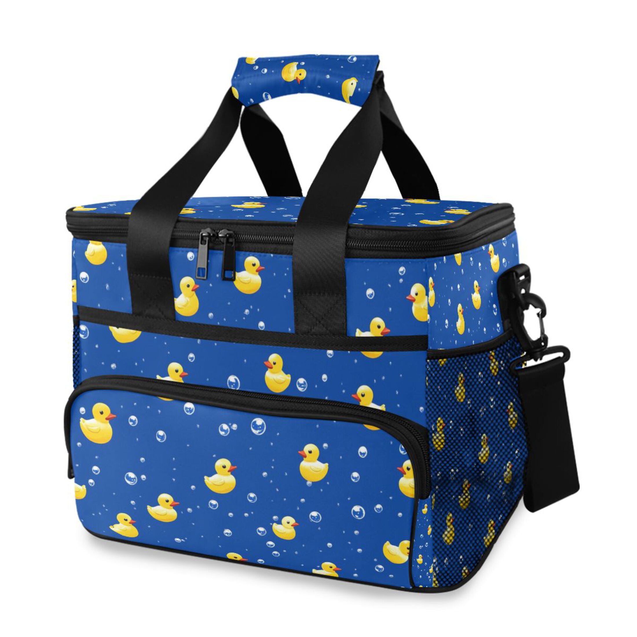 Yellow Ducks with Bubbles on Blue Insulated Lunch Bag 15L Cooler Box ...