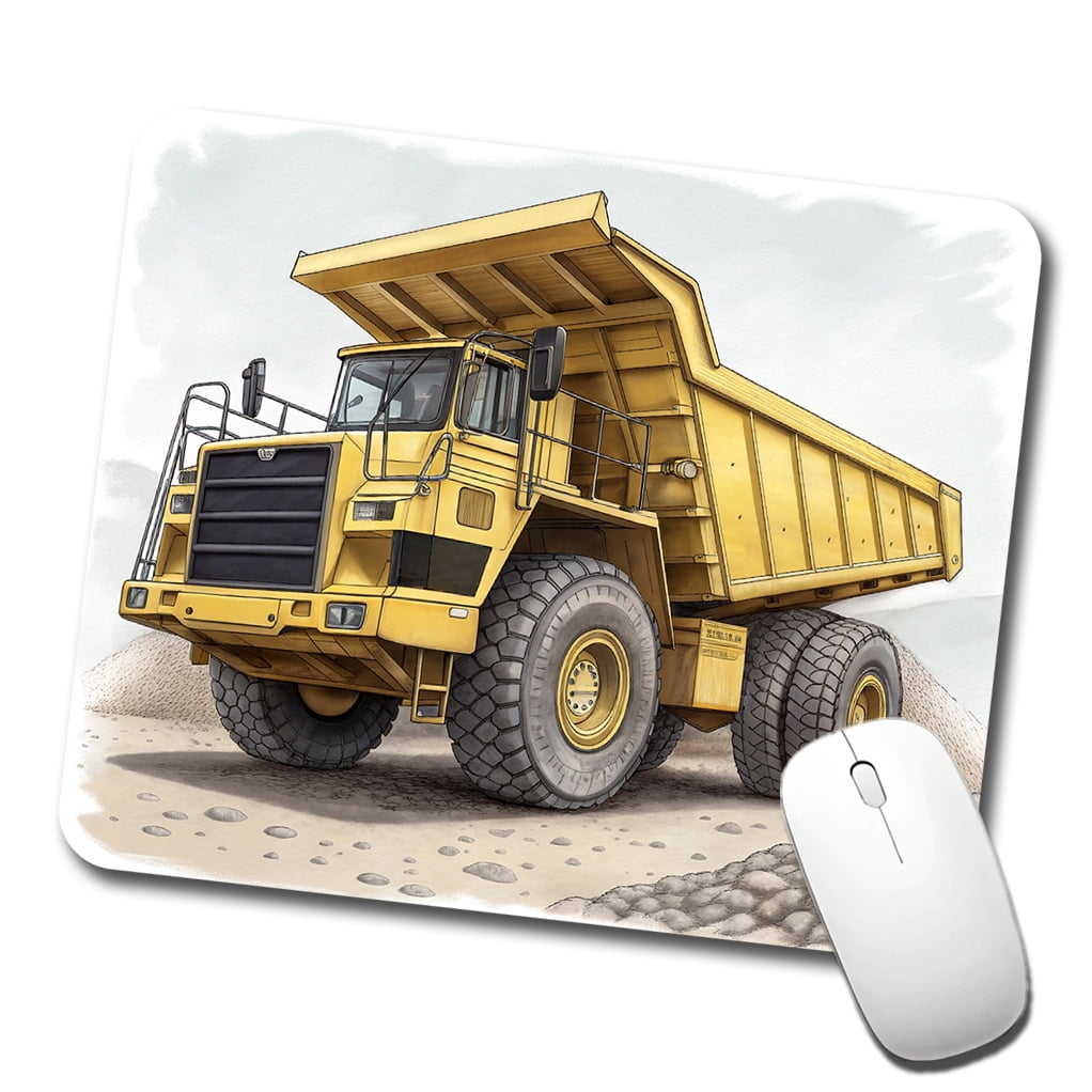 Yellow Dump Truck Construction Equipment Mouse Pad Low Profile Gaming Mat - Walmart.com