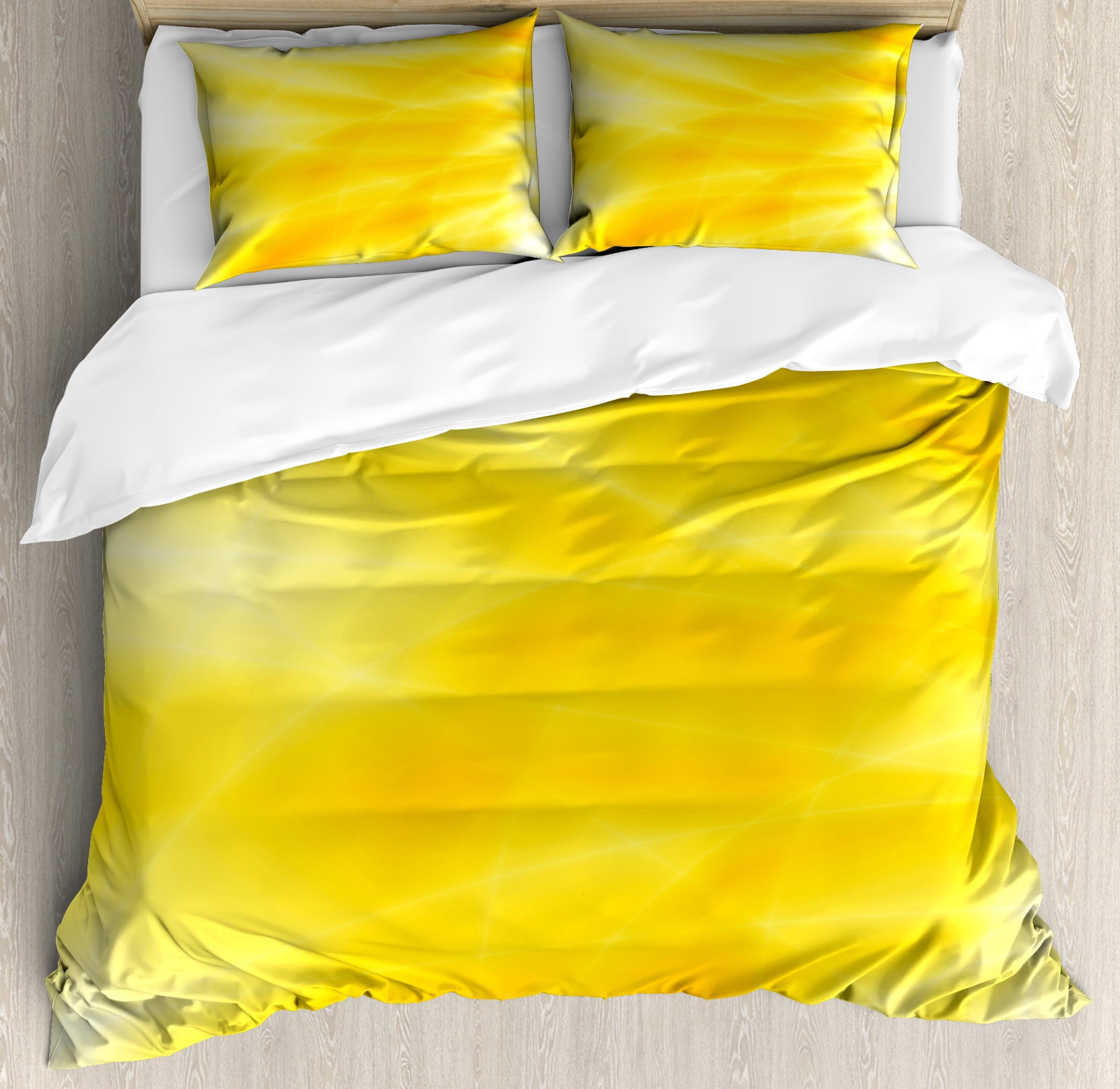 Yellow Duvet Cover Set, Abstract Vibrant Summer Sun Inspired with ...