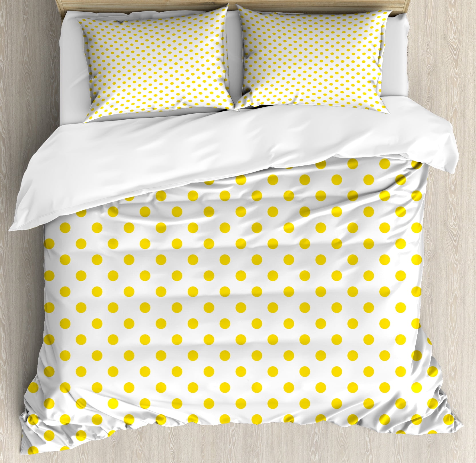 Yellow Duvet Cover Set, Picnic Like 50s 60s 70s Retro Themed Yellow ...