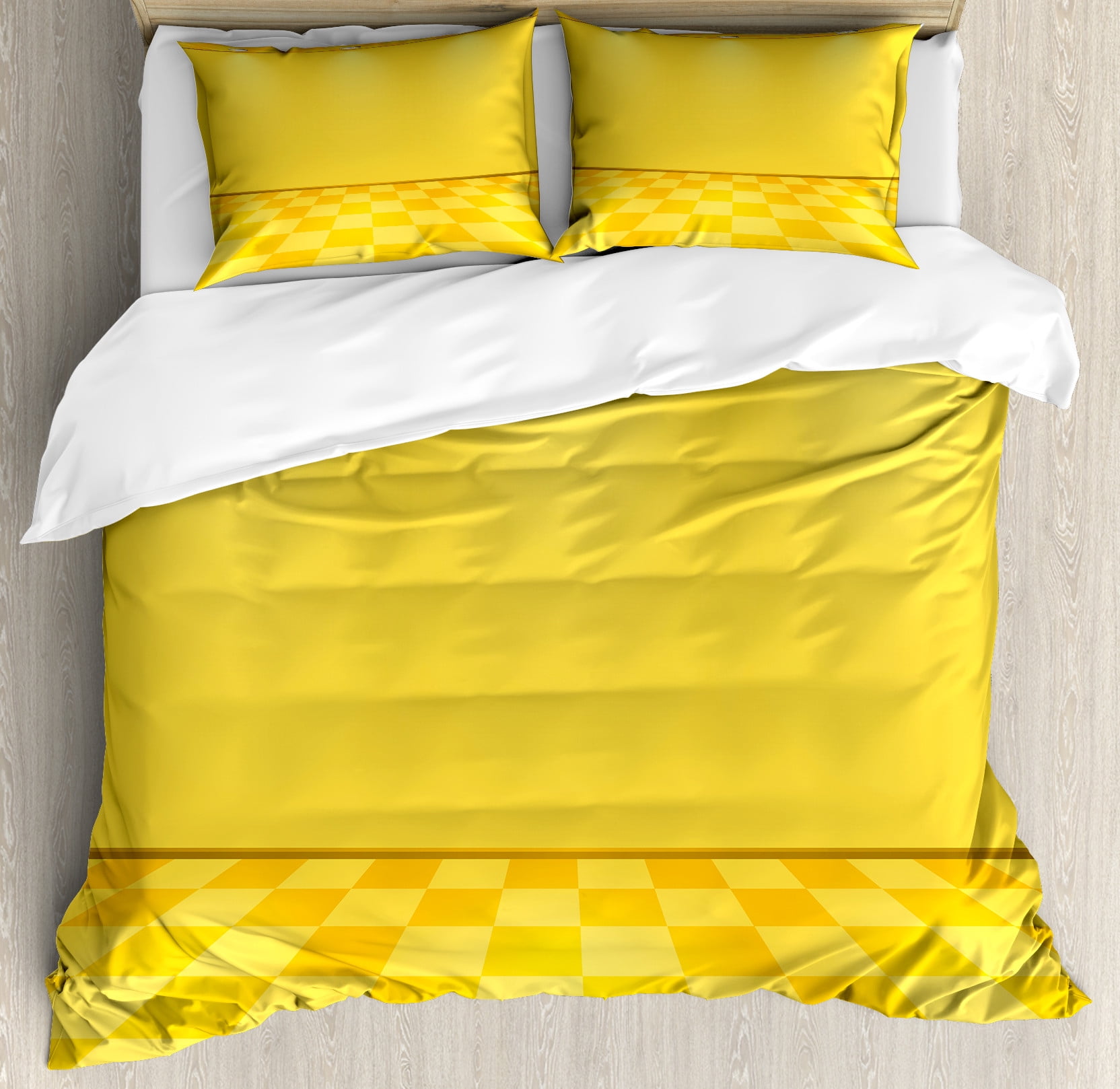 Yellow Duvet Cover Sets, Shades of Lemon Yellow in Every Tone Chess ...