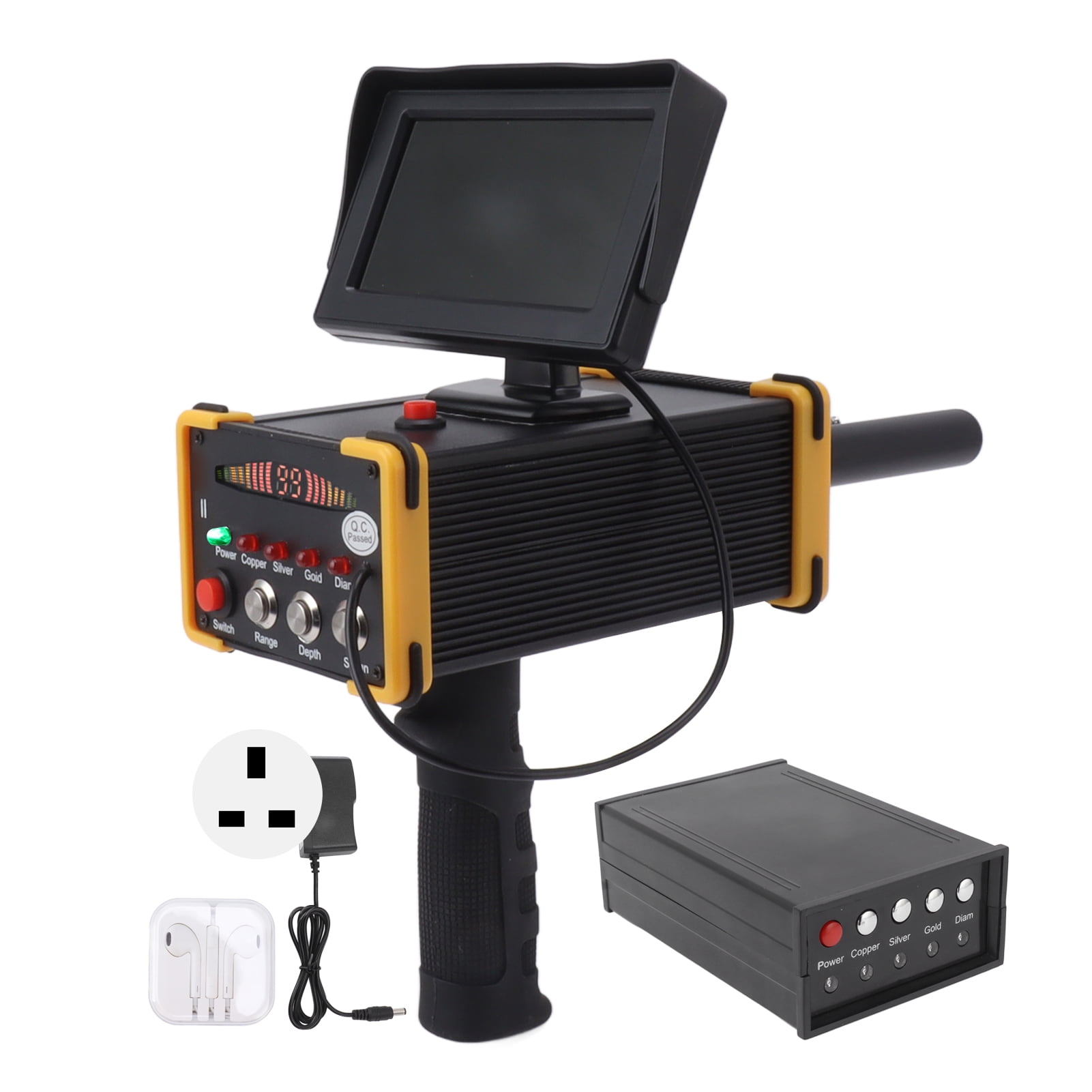 Yellow Edge 15m Depth Metal Detector with 1000m Range, Display Finder ...