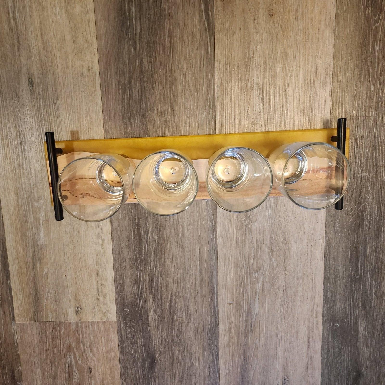 Yellow Epoxy and Box Elder Wood beer whiskey tasting flight board ...