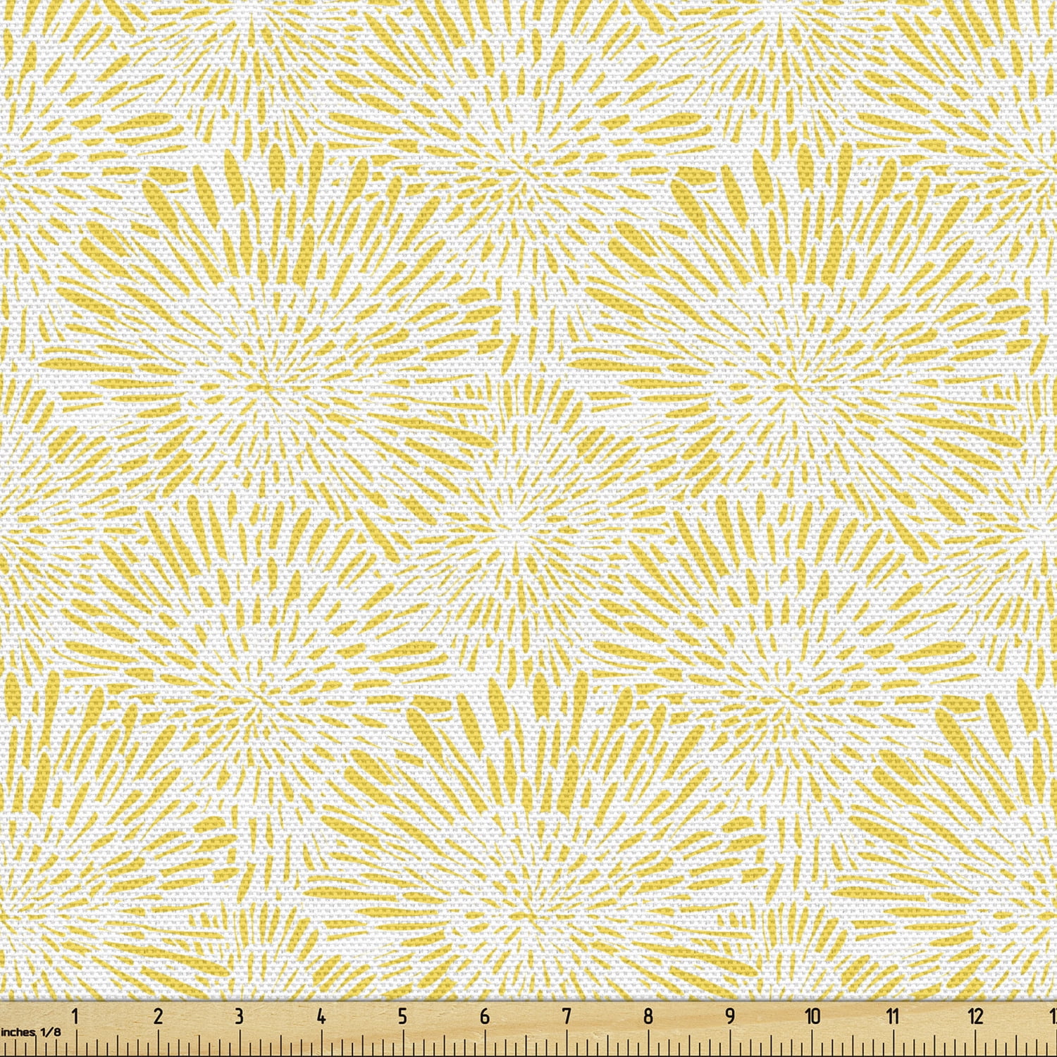 Ambesonne Yellow Fabric by the Yard Upholstery, Dandelions Asters ...