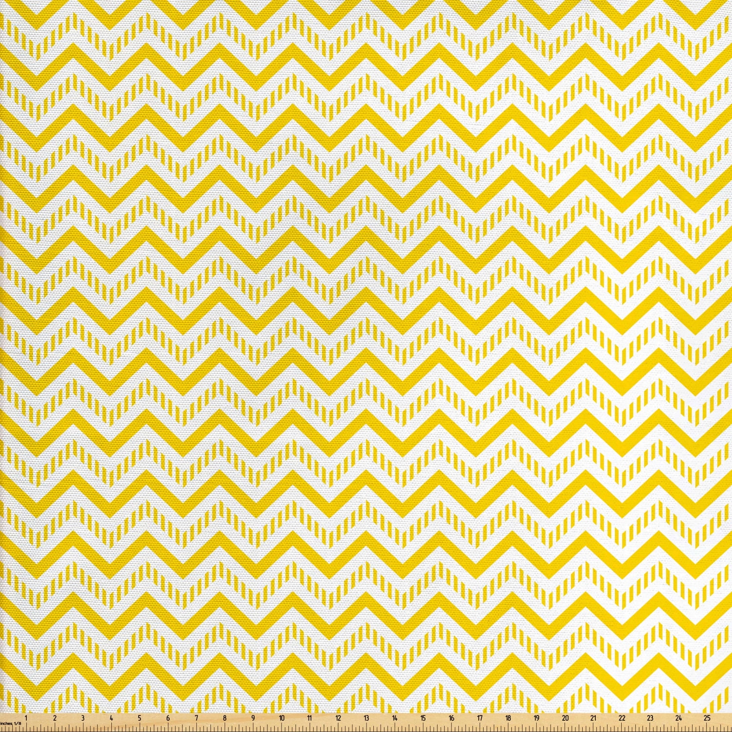 Yellow Fabric by the Yard Upholstery, Chevron Abstract Zig Zag Pattern ...