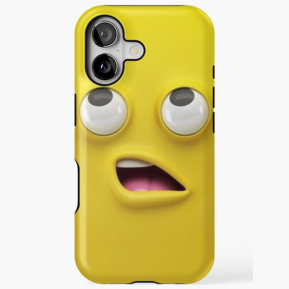 Yellow Face Emoji Inspired Cartoon Art iPhone 17 to 11 Pro Max ...