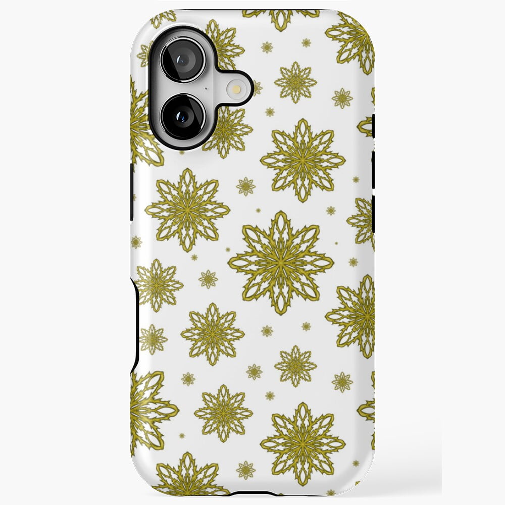 Yellow Falling Snowflakes on White Inspiration Design for iPhone 17 to ...