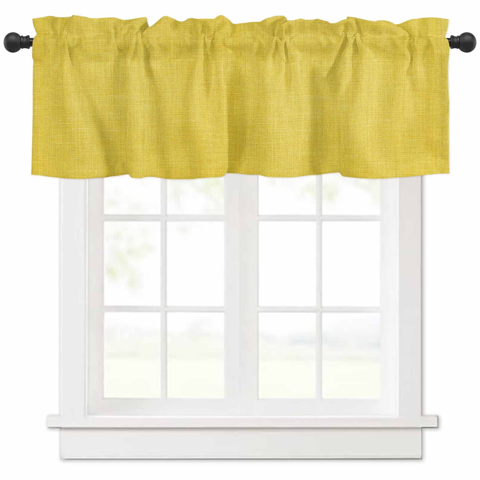 Yellow Farmhouse Valances for Windows Farmhouse Kitchen Curtains ...