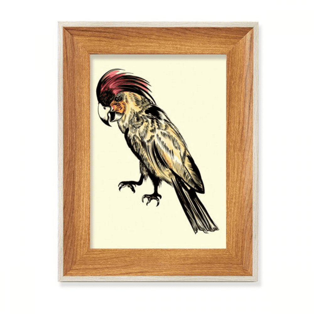 Yellow Feather Parrot Bird Desktop Wooden Photo Frame Display Picture ...