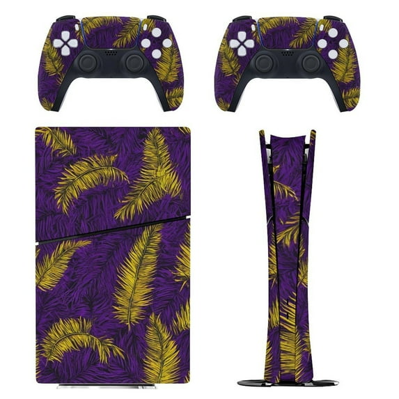 Yellow Feathers Console Skin Bundle for PS5 Pro Slim Disc & Digital ...