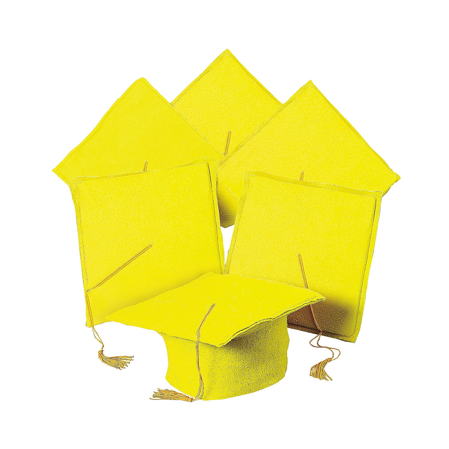 Yellow Felt Graduation Caps - Party Wear - 12 Pieces - Walmart.com