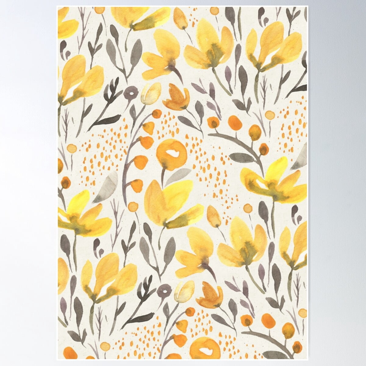 Yellow Field Poster Wall Art, Modern Wall Decor For Living Room Bedroom ...