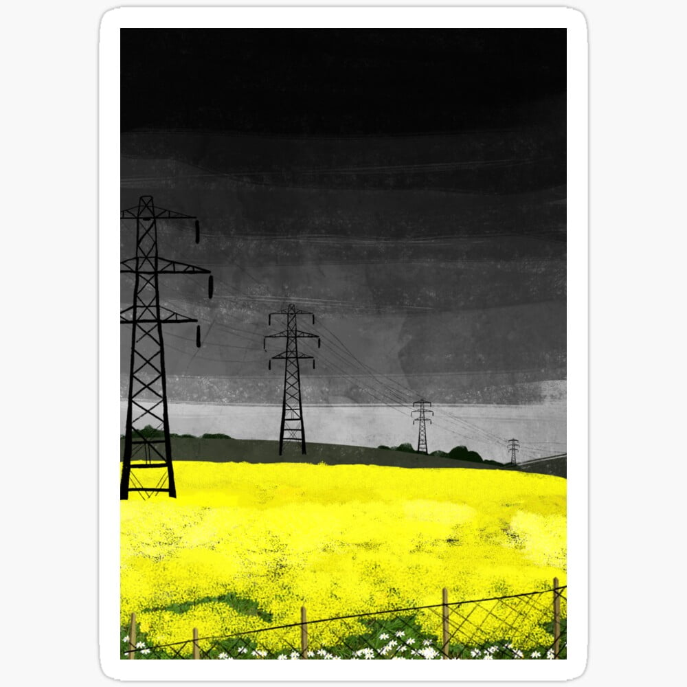 Yellow Field Sticker Phone Decal Water Bottle Stickers Car Decals ...