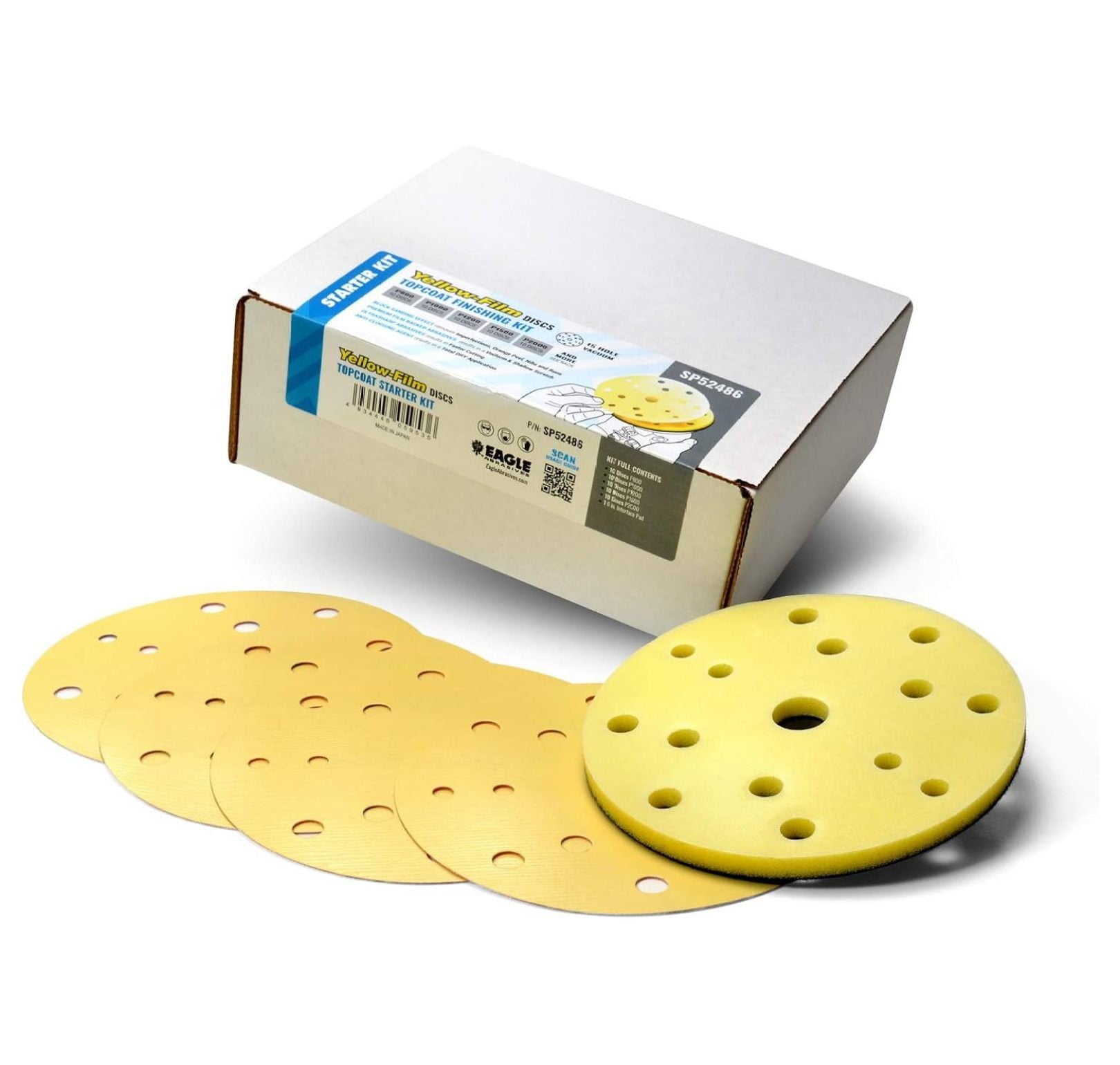 Yellow-Film Topcoat Finishing Discs Starter Kit, SP52486, P800 - P2000 ...