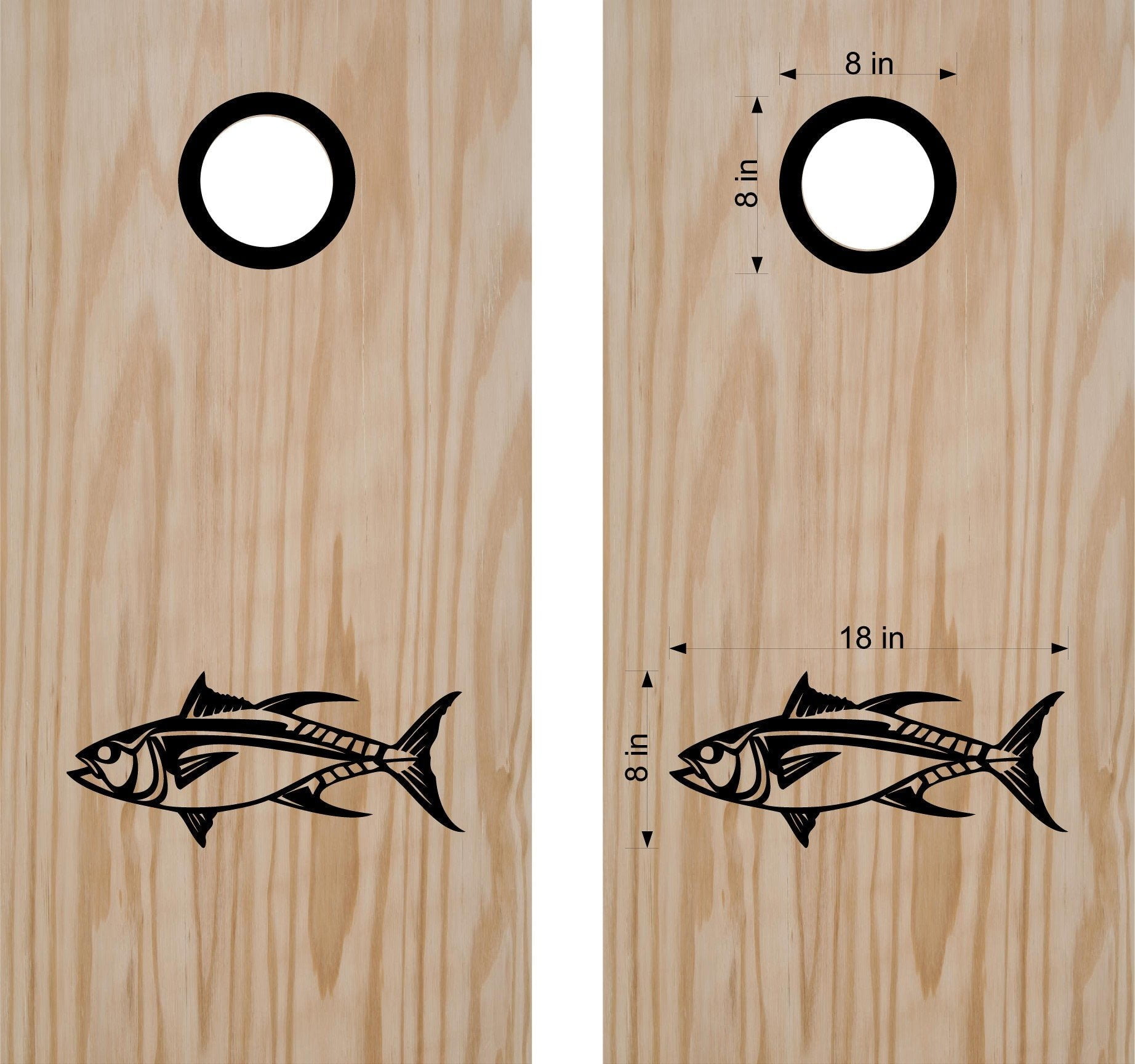 Yellow Fin Tuna Cornhole Board Decals Bean Bag Toss Sticker Fish ...