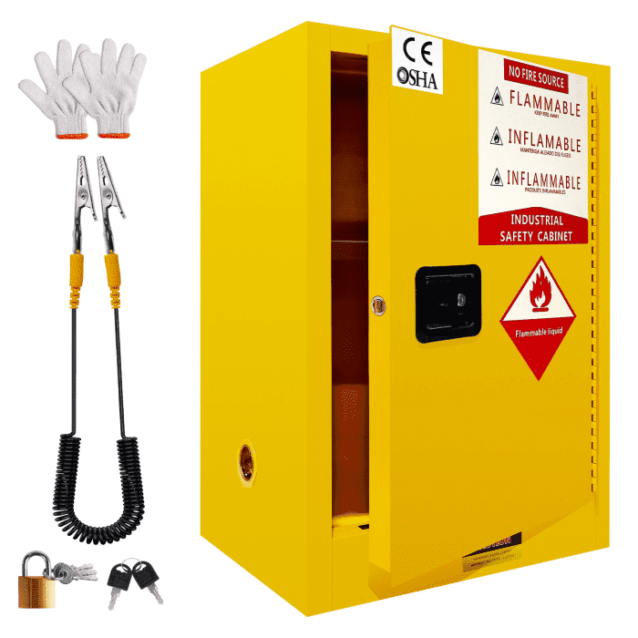Yellow Fire - Proof Safety Cabinet with 3 - Point Locking System ...