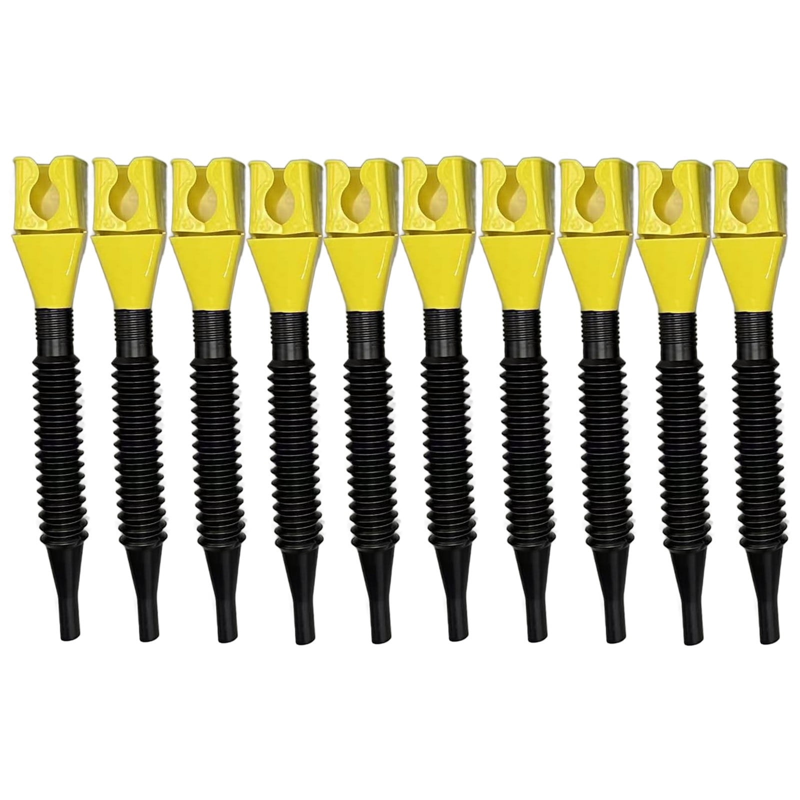 Yellow Flexible Fuel Funnel Kit - 10 Pack Retractable Auto Funnels for ...