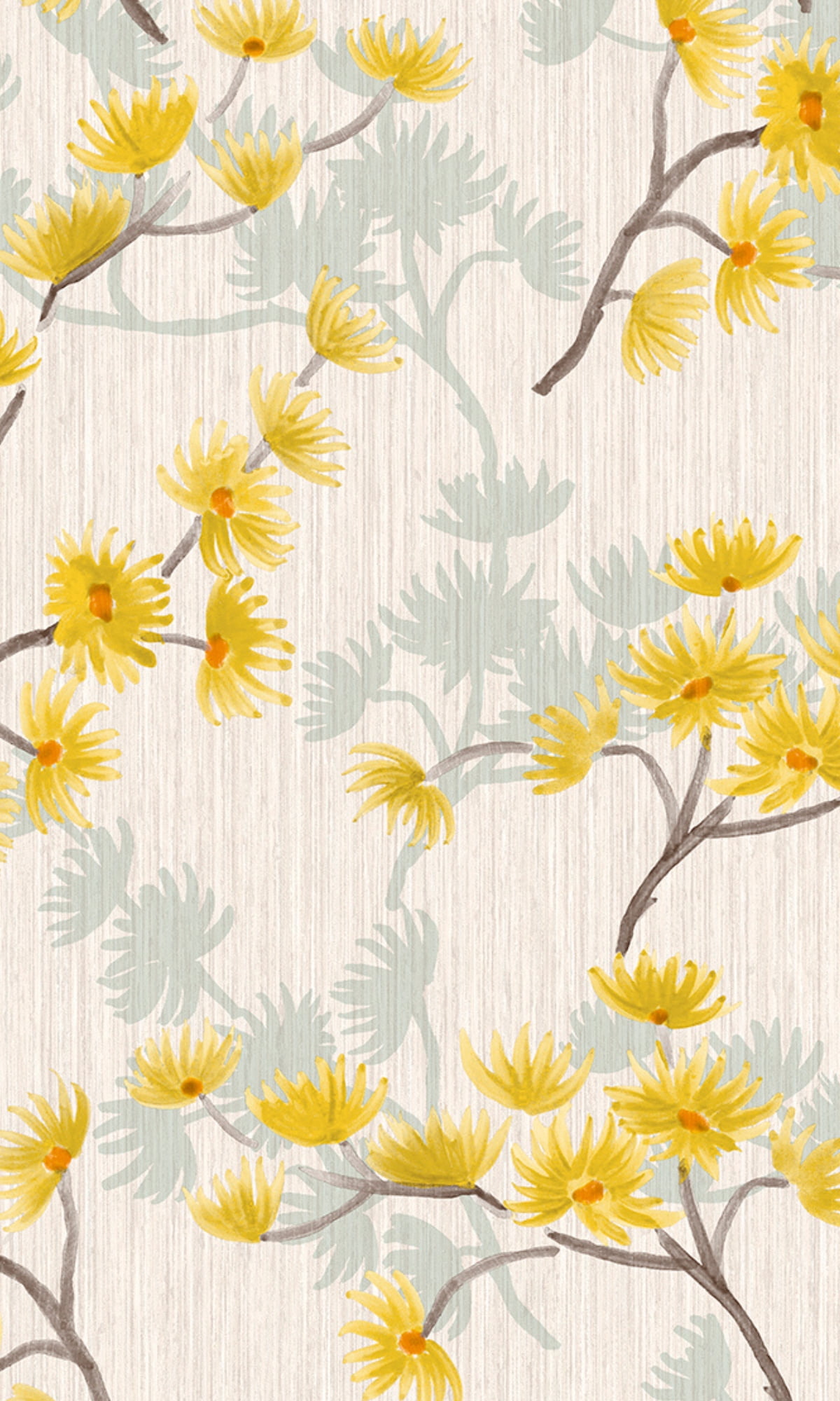 Yellow Floating Minimalist Floral Wallpaper R8120 - Walmart.com