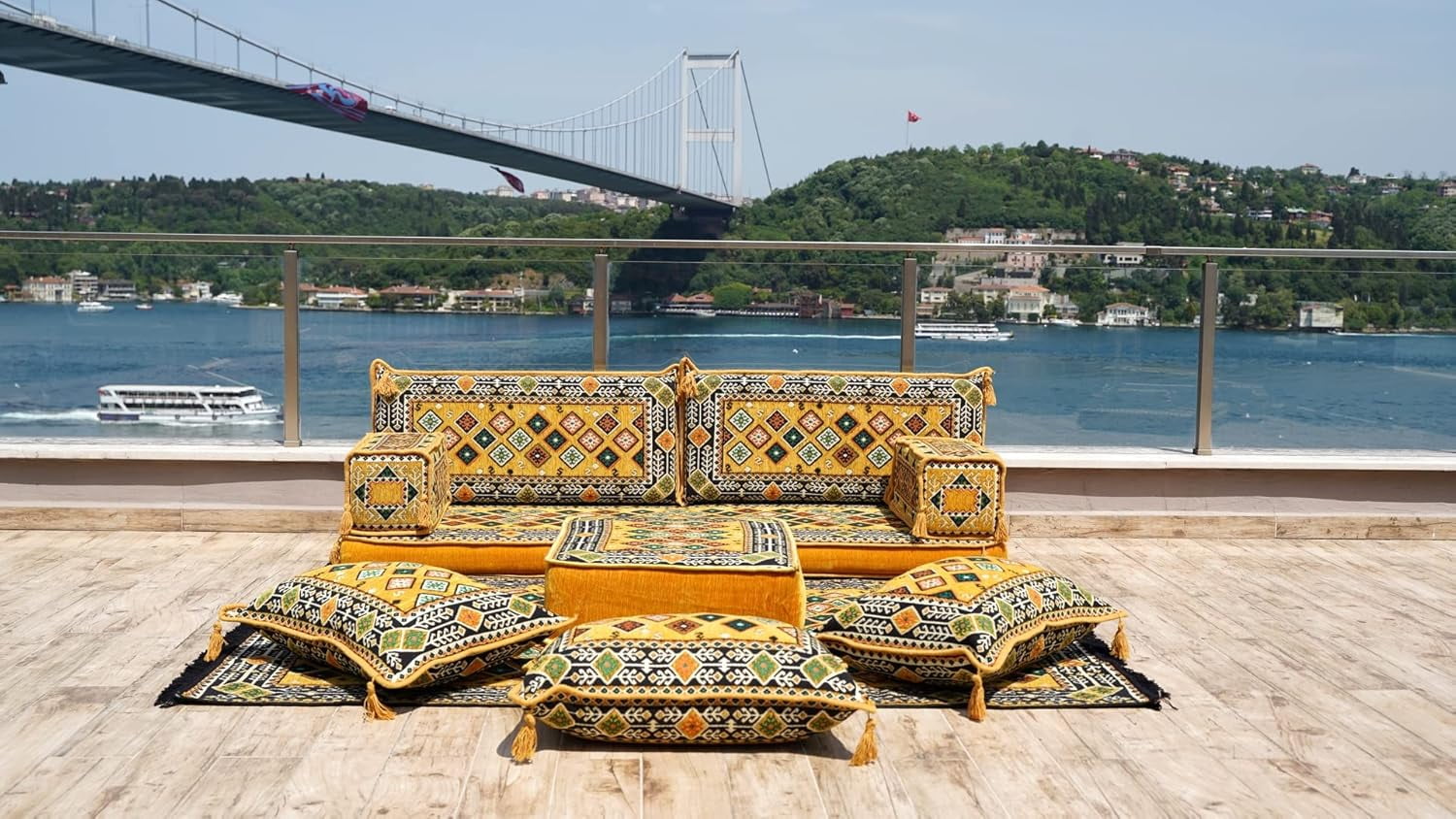 Yellow Floor Cushion Seating, Sleeper Couch, Convertible Sofa, Arabic ...