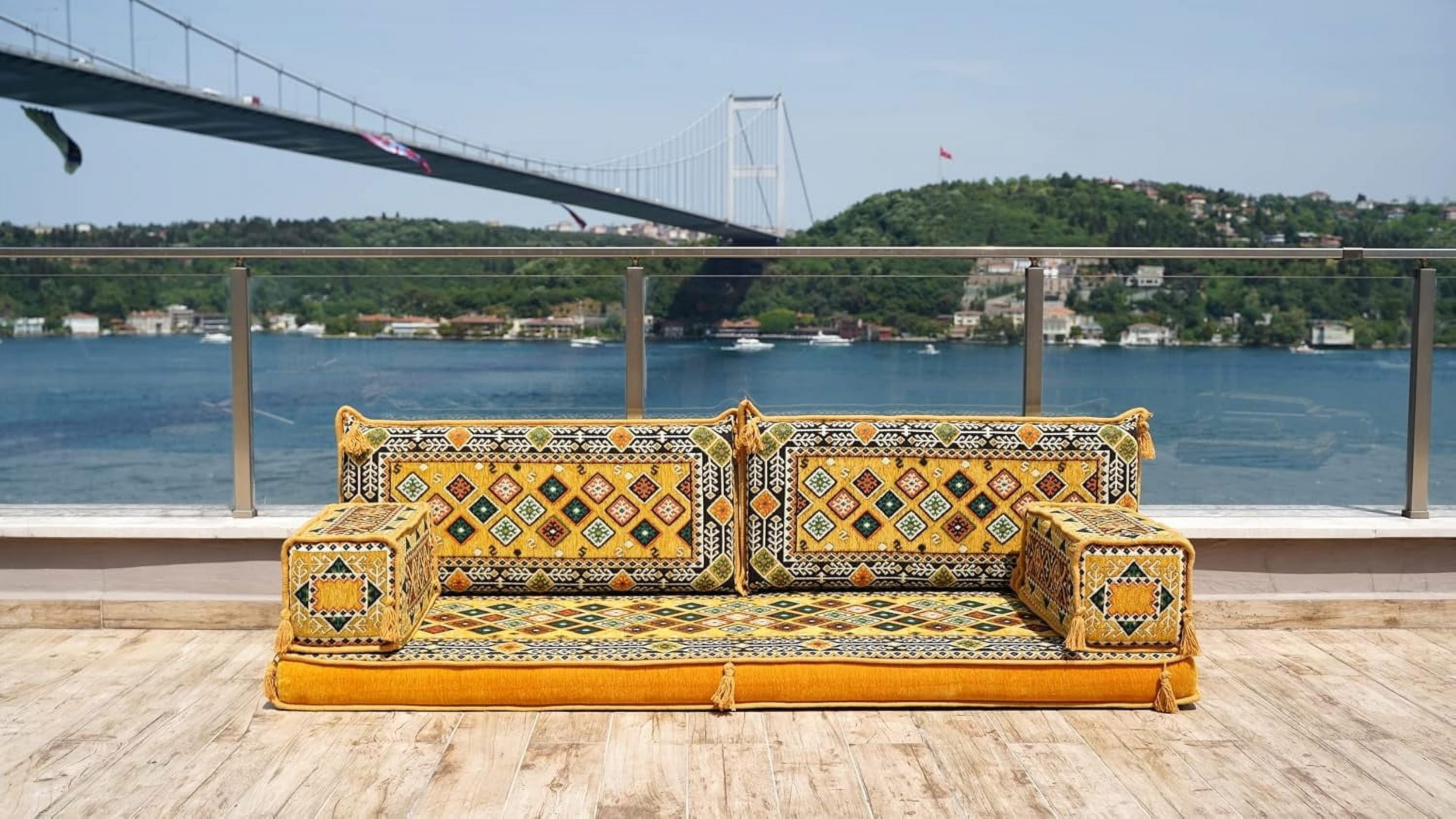 Yellow Floor Cushion Seating, Sleeper Couch, Convertible Sofa, Arabic ...