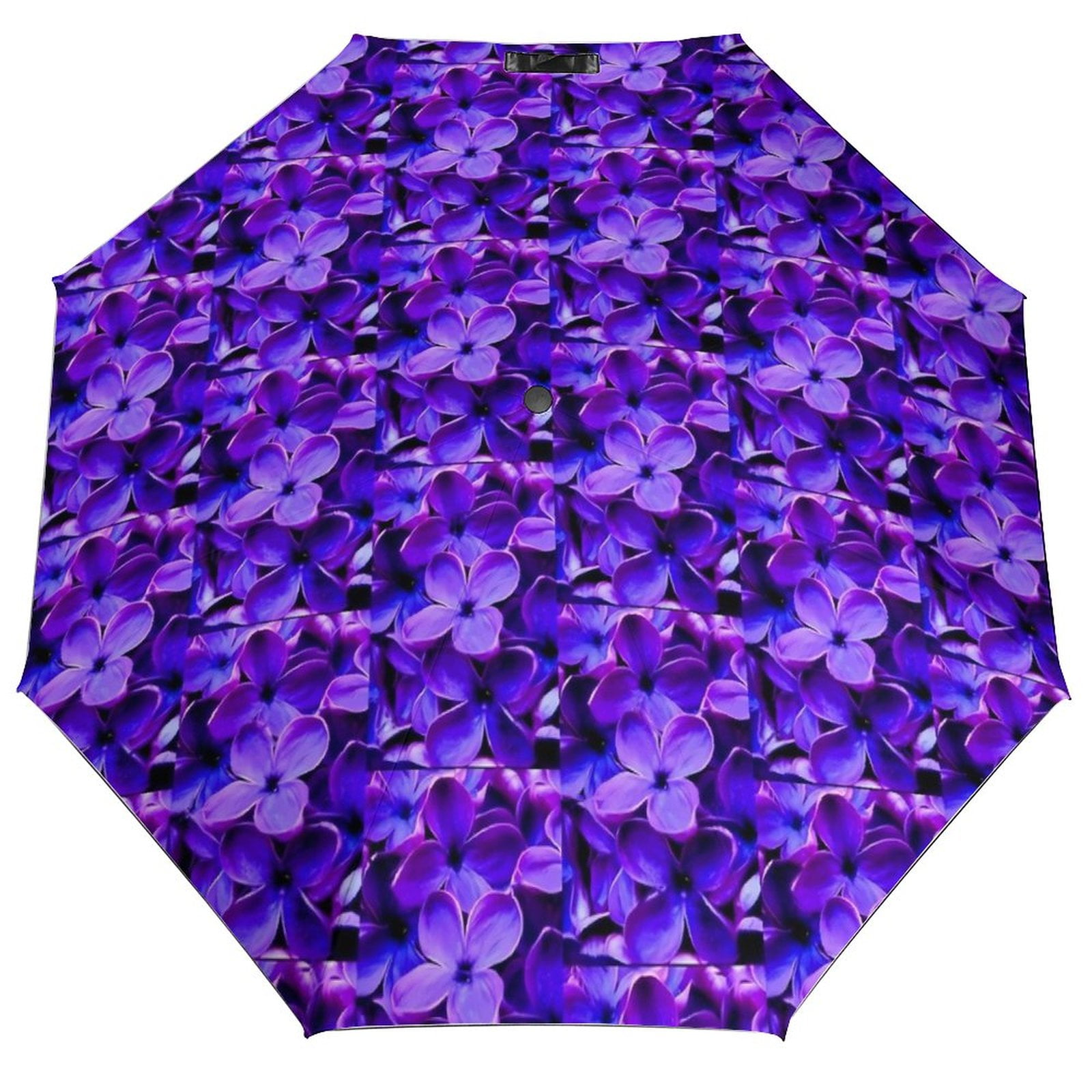 Yellow Floral 8 Ribs Auto Umbrella Vintage Flower Print UV Protection Umbrella Carbon Fiber ...