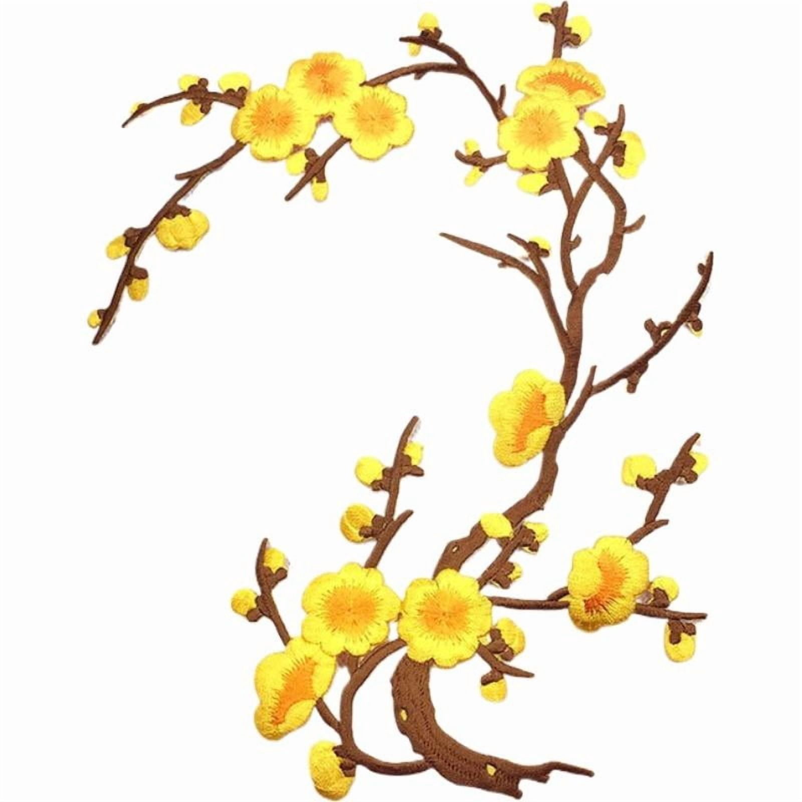 Yellow Floral Embroidery Patch, Embroidery Thread - Walmart.com