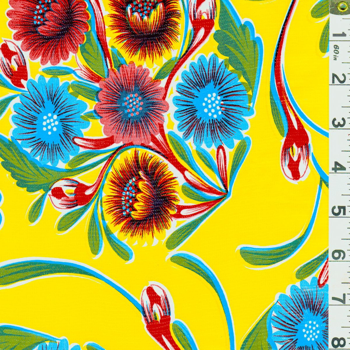 Yellow Floral Oilcloth, Fabric By the Yard - Walmart.com