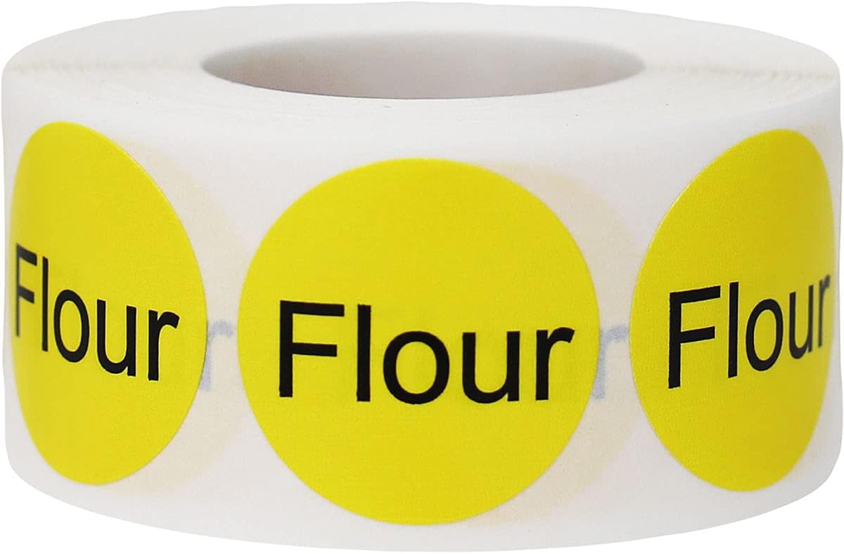 Yellow Flour Circle Dot Adhesive Stickers, 1 Inch Round Labels, 500 ...