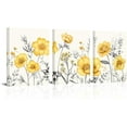 Yellow Flower Canvas Wall Art Vintage Floral Painting Pictures Decor ...
