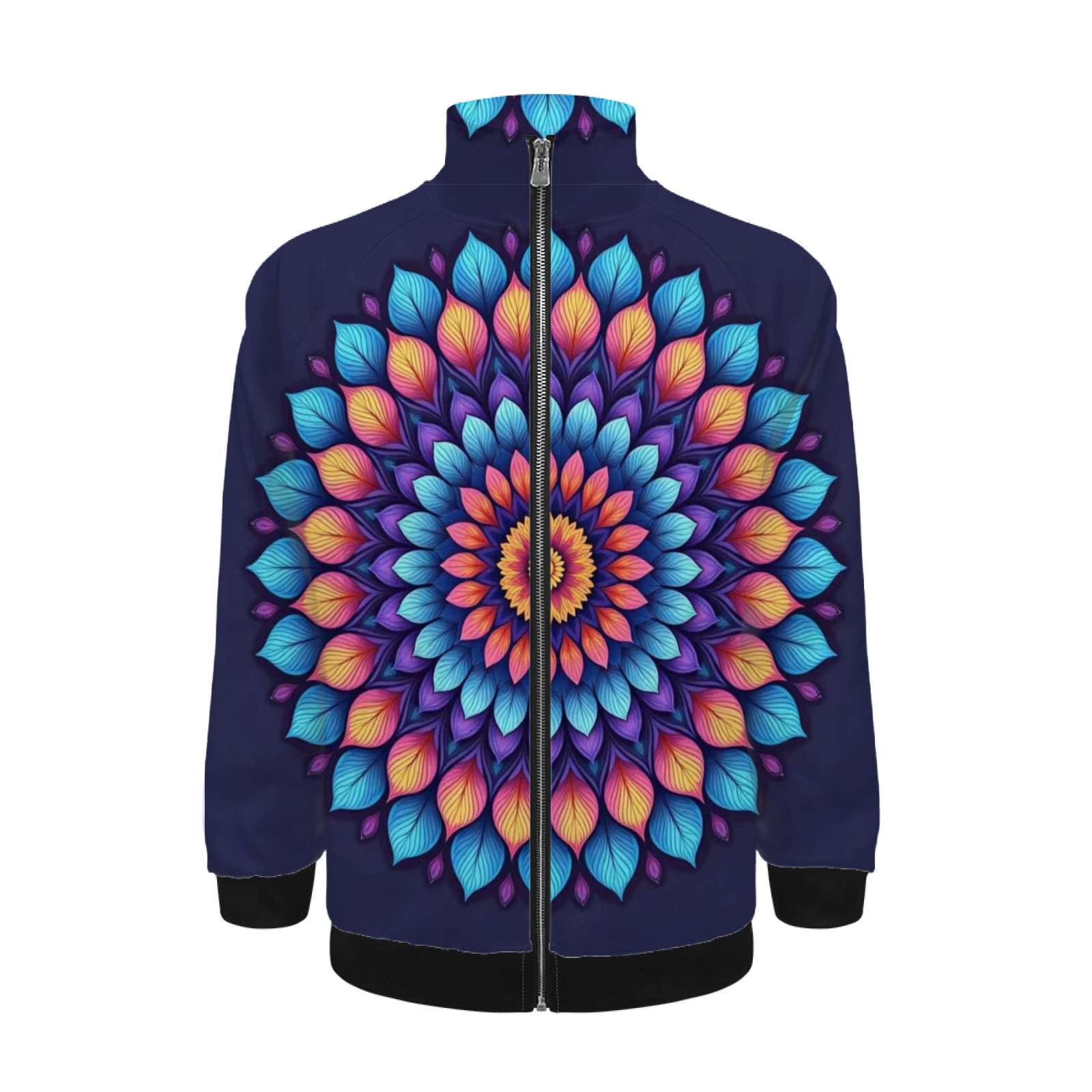 Yellow Flower Center Mandala Jacket Men's Street Cool Long Sleeves Coat ...