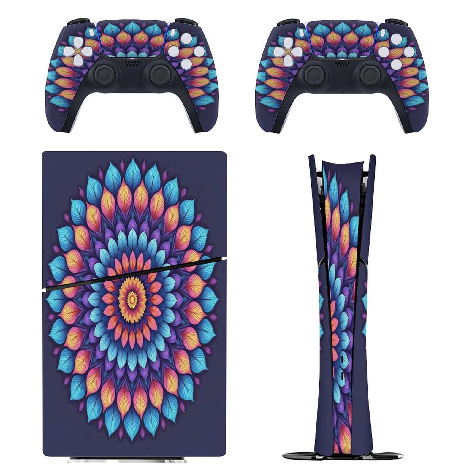 Yellow Flower Center Mandala PS5/PS5 Slim Digital Disc Skin Sticker For ...