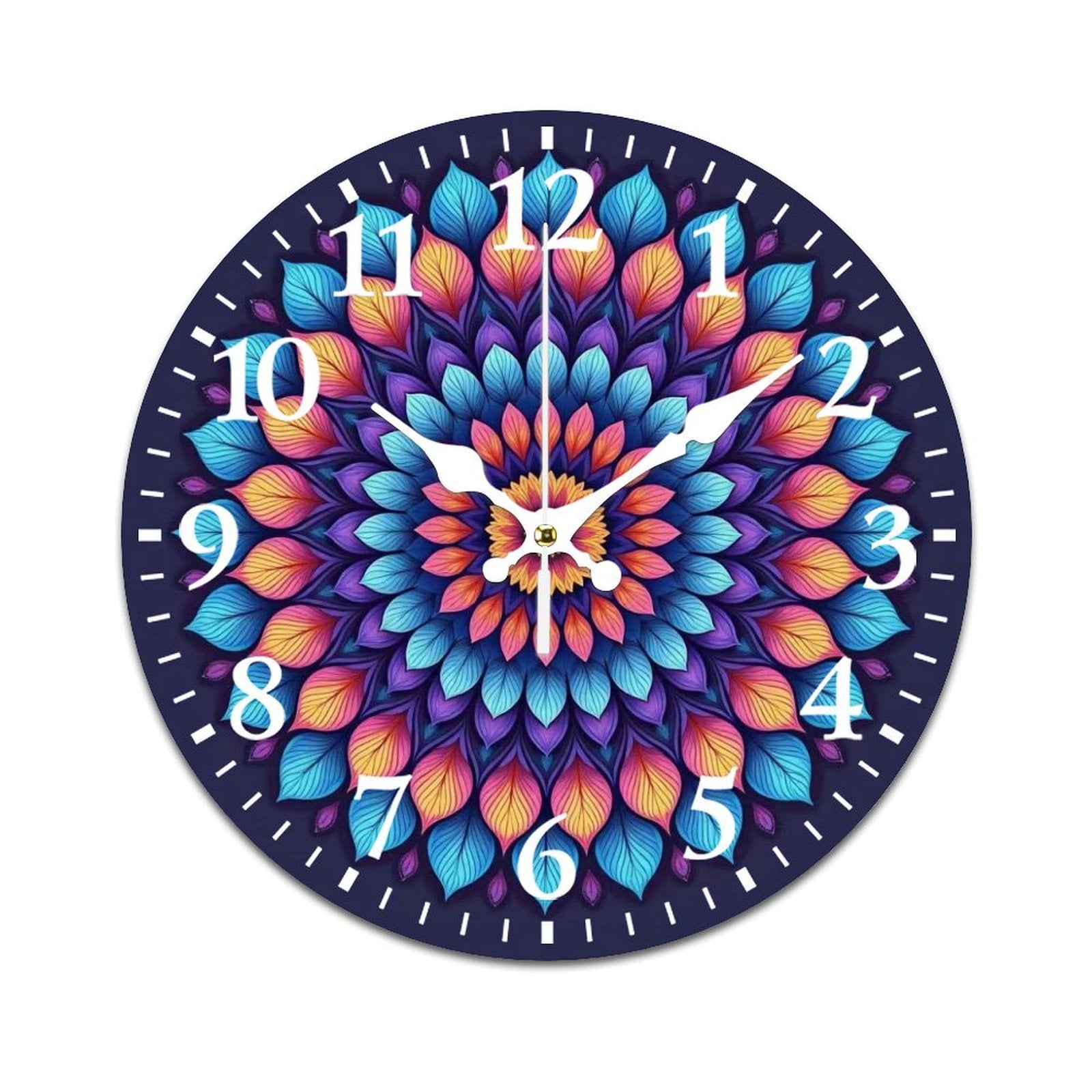 Yellow Flower Center Mandala Wall Clock Modern Design Clocks Wall ...
