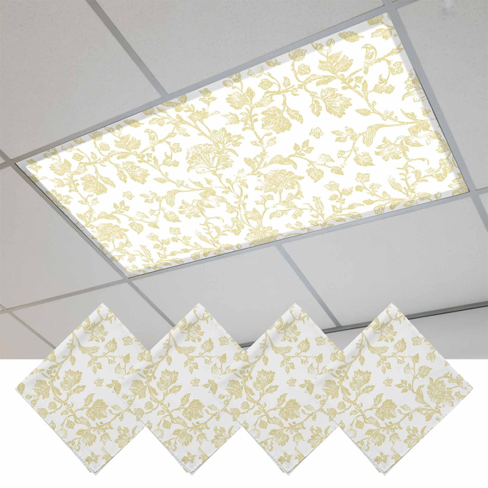 Yellow Flower Magnetic Fluorescent Light Covers for Ceiling Lights ...