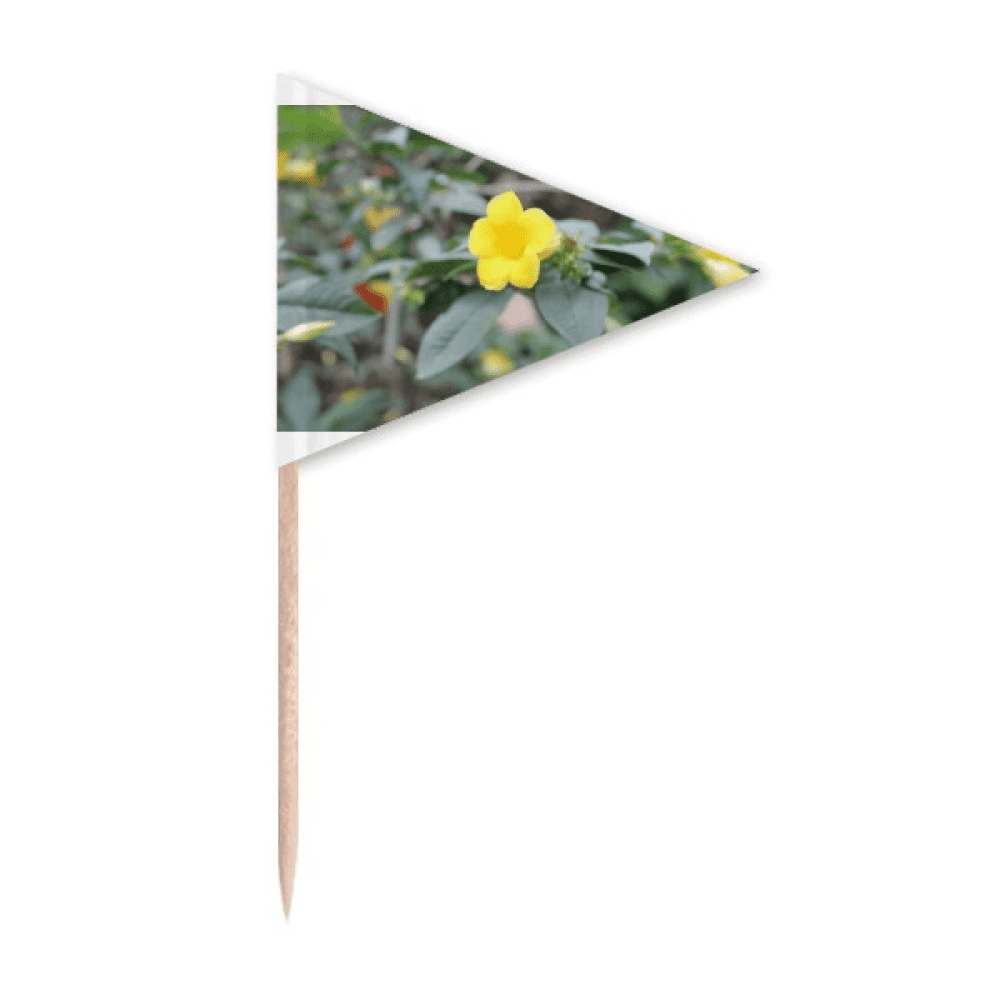 Yellow Flower Rattan Art Deco Fashion Toothpick Triangle Cupcake ...