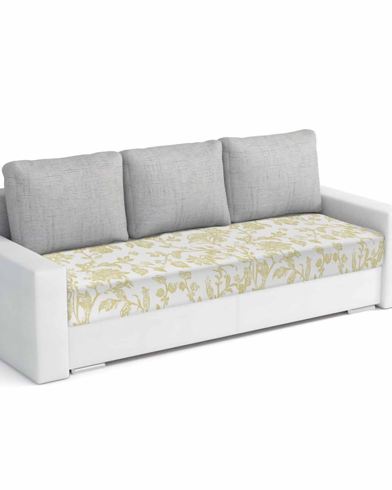 Yellow Flower Sofa Couch Cushion Covers Washable, Removable Stretchable ...