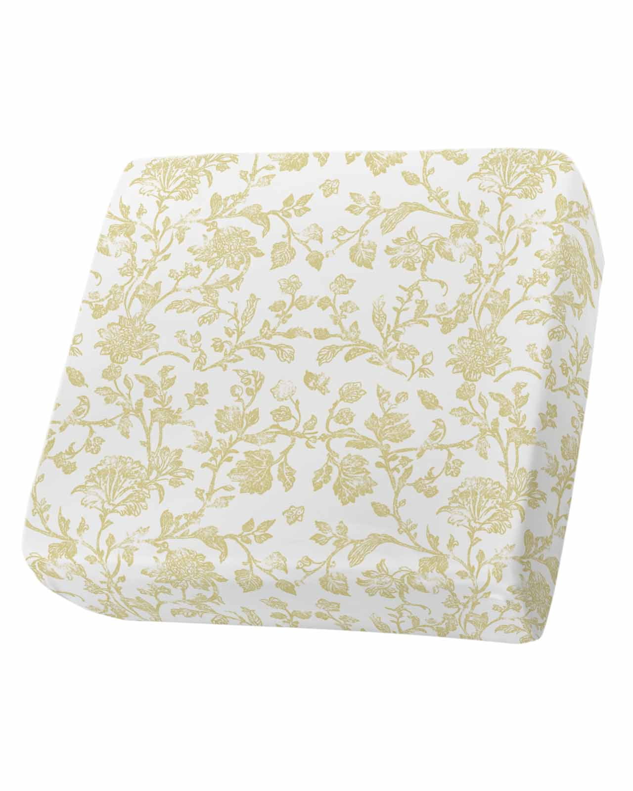 Yellow Flower Sofa Couch Cushion Covers Washable, Removable Stretchable ...