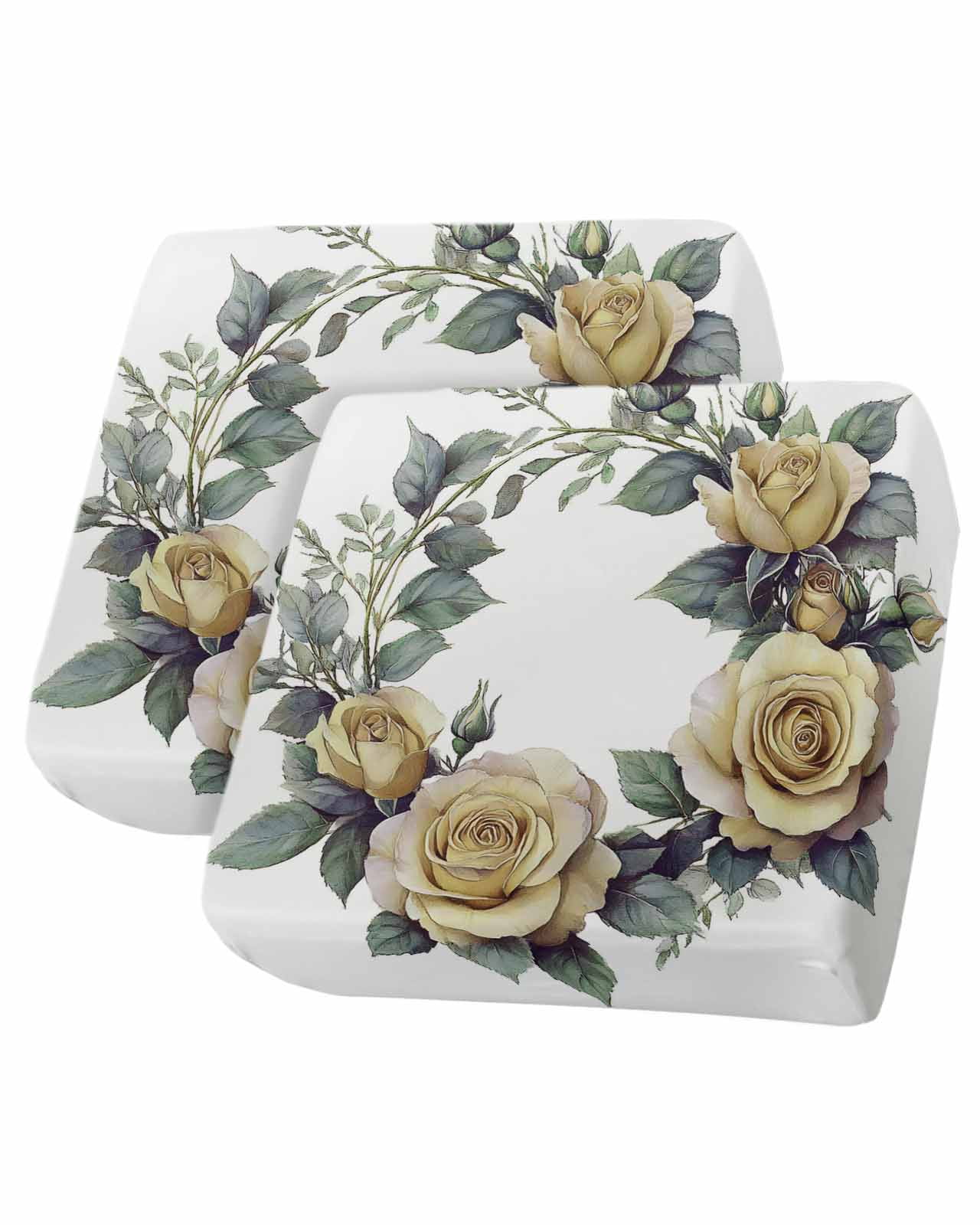 Yellow Flower Sofa Couch Cushion Covers Washable, Removable Stretchable ...