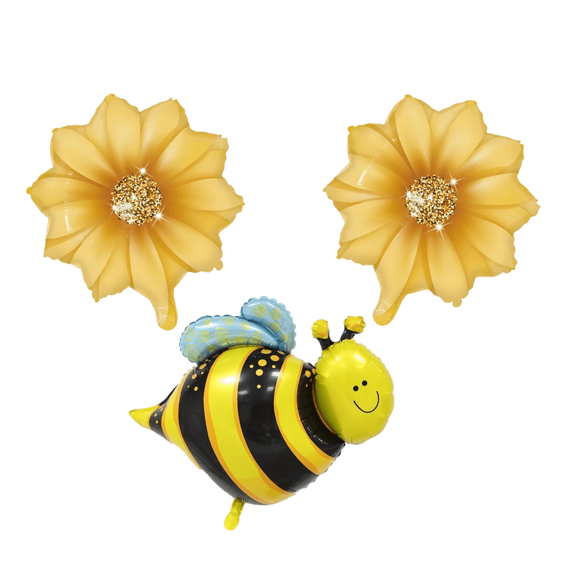 Yellow Flower and Bee Balloon Set Bumblebee and Sunflower Balloons for ...
