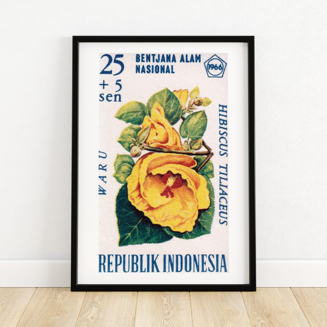 Yellow Flowers On Branch - Indonesia - Postage Stamp Print - Aesthetic ...