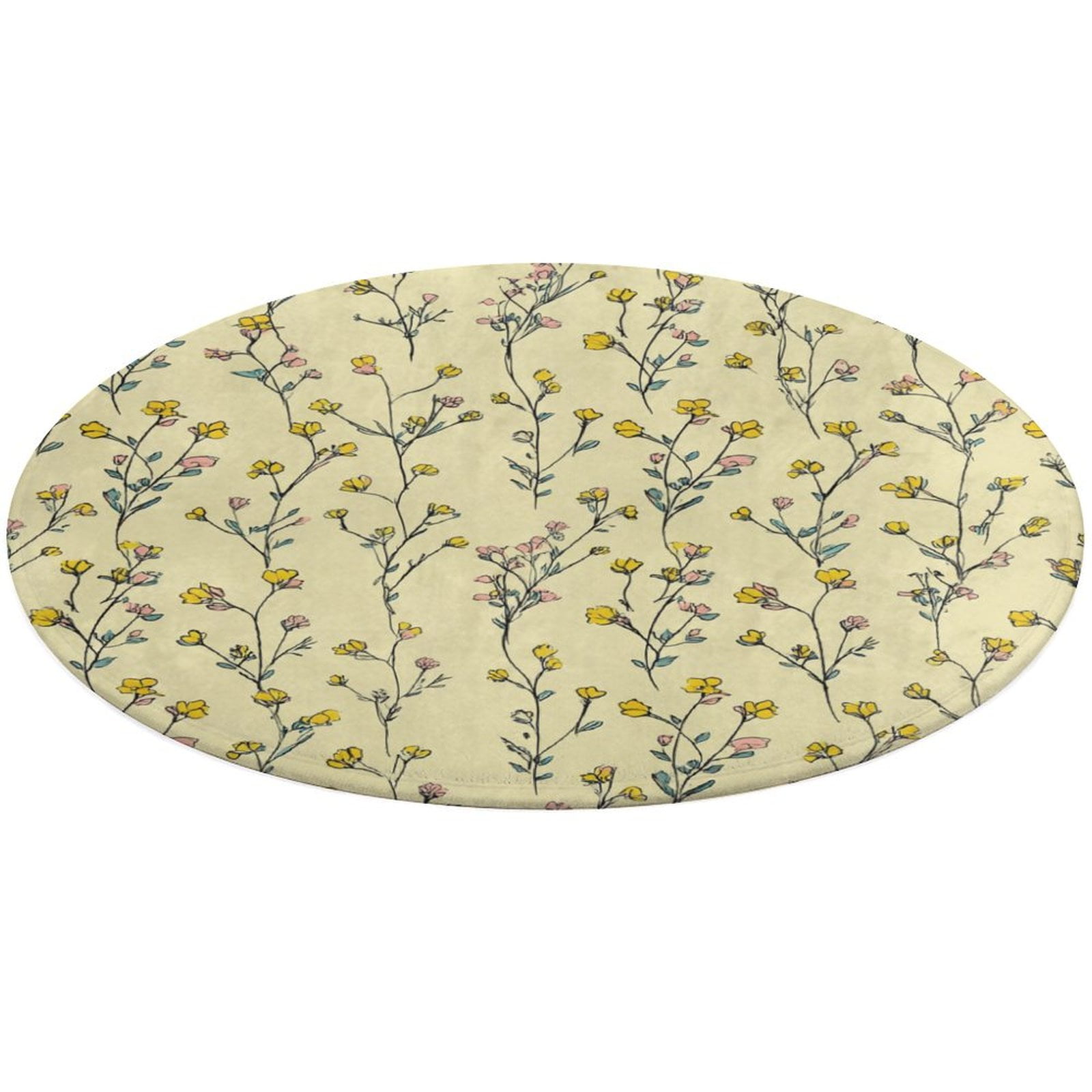 Yellow Flowers Pastel Background Seamless Pattern Rugs Trea Rugs Not ...