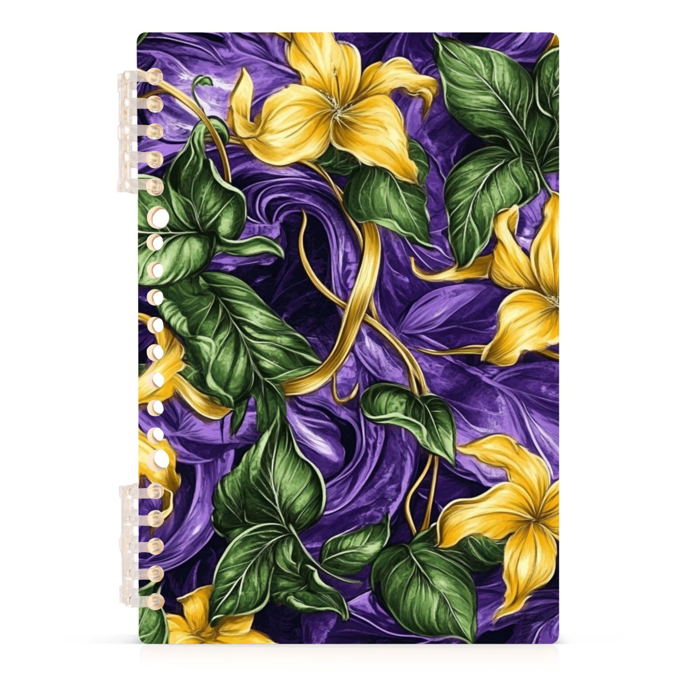 Yellow Flowers and Green Leaves Of Wisteria Lined Spiral Journal ...